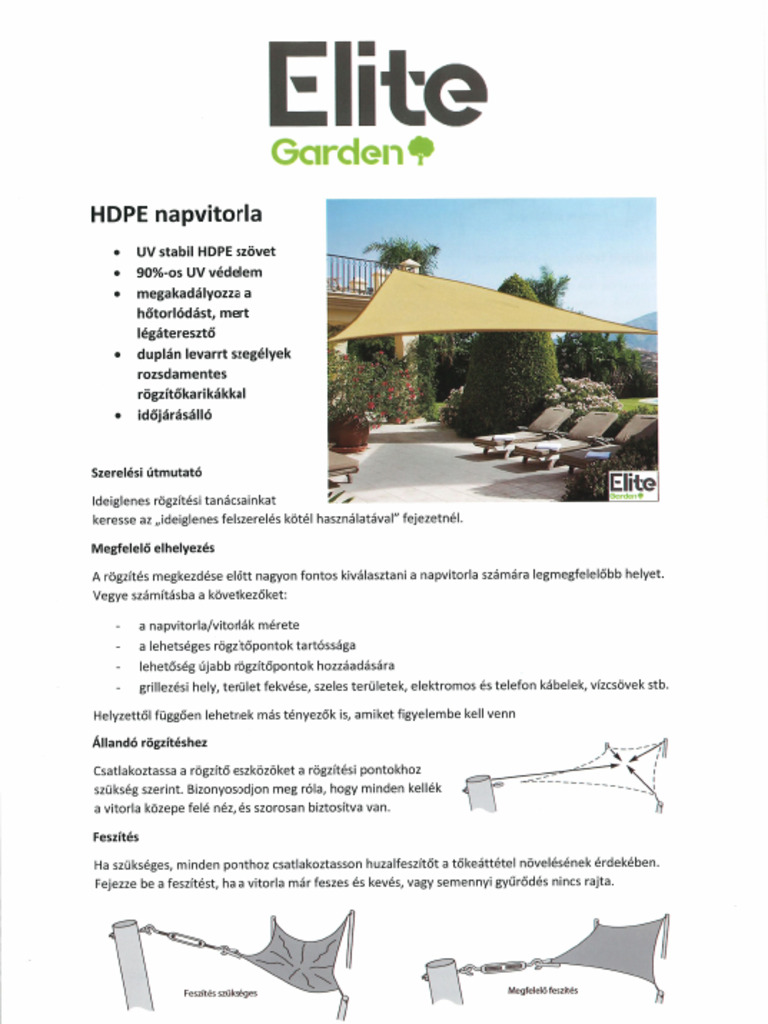 Napvitorla Használati Útmutató | PDF