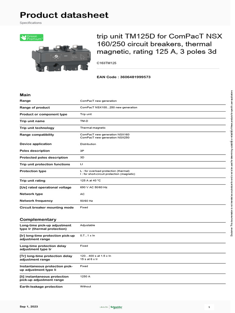 ComPacT NSX - New Generation - C163TM125 | PDF | Alternating Current ...