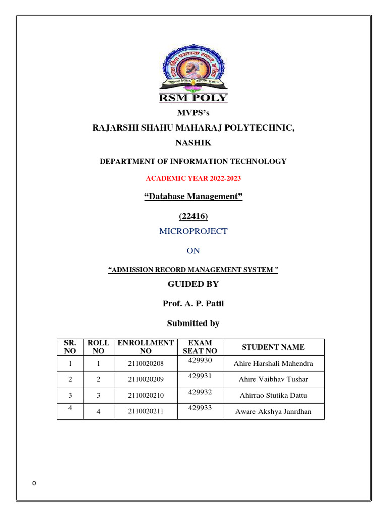 DMA Project Report Grp. 01 | PDF | Records Management | Databases
