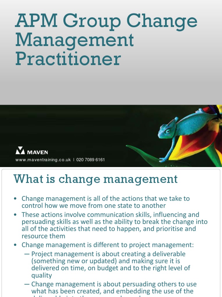 APM Group Change Management Practitioner Quick Guide | Change ...