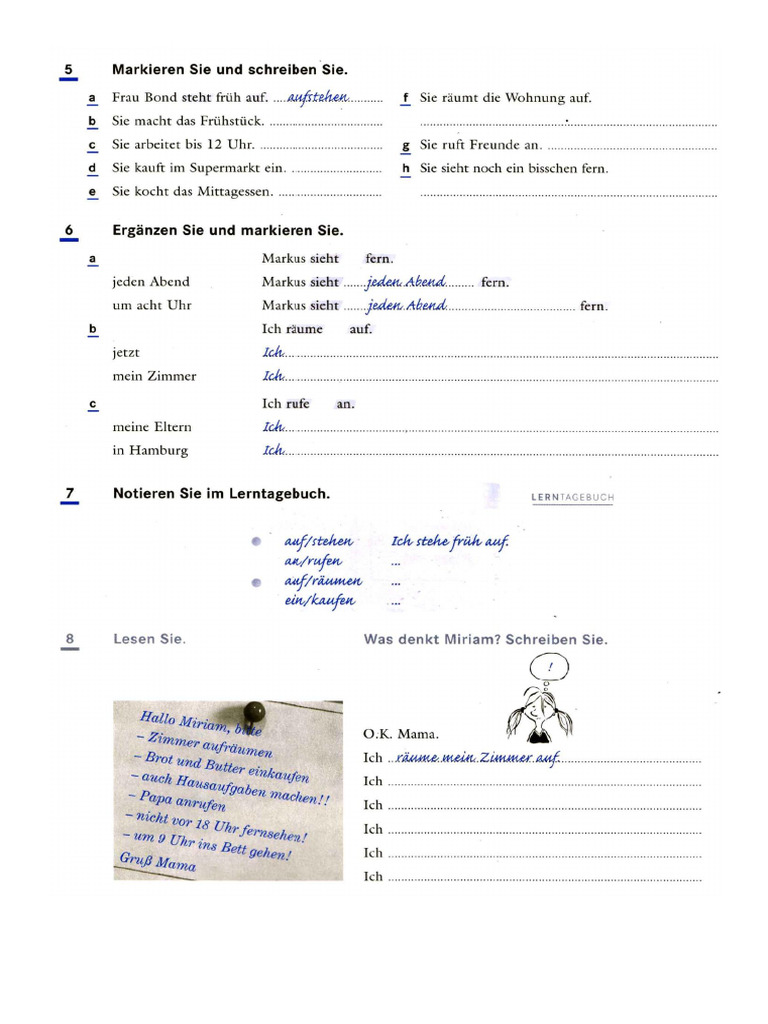Ejercicios de Repaso Alemán A1 | PDF