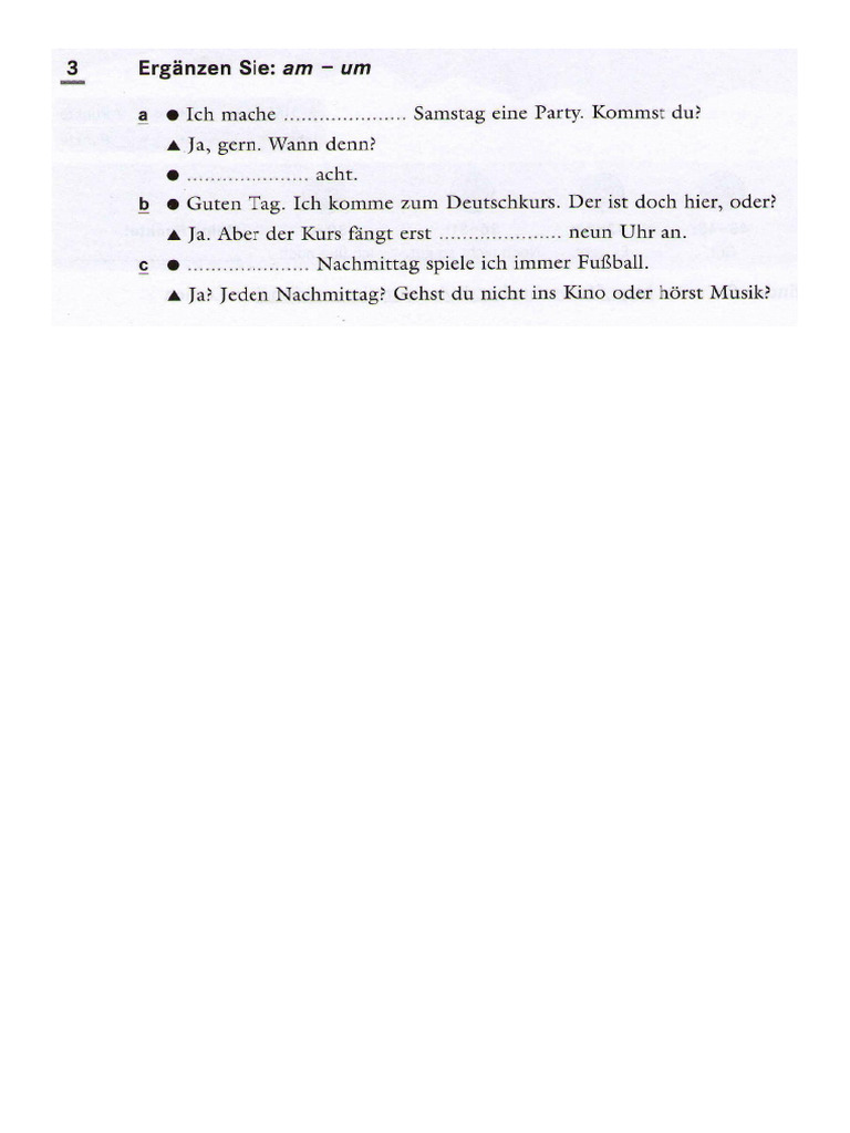 Ejercicios de Repaso Alemán A1 | PDF