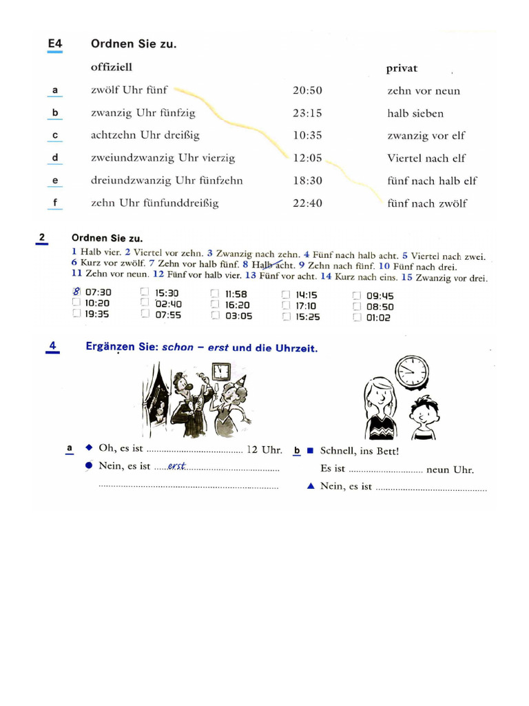 Ejercicios de Repaso Alemán A1 | PDF