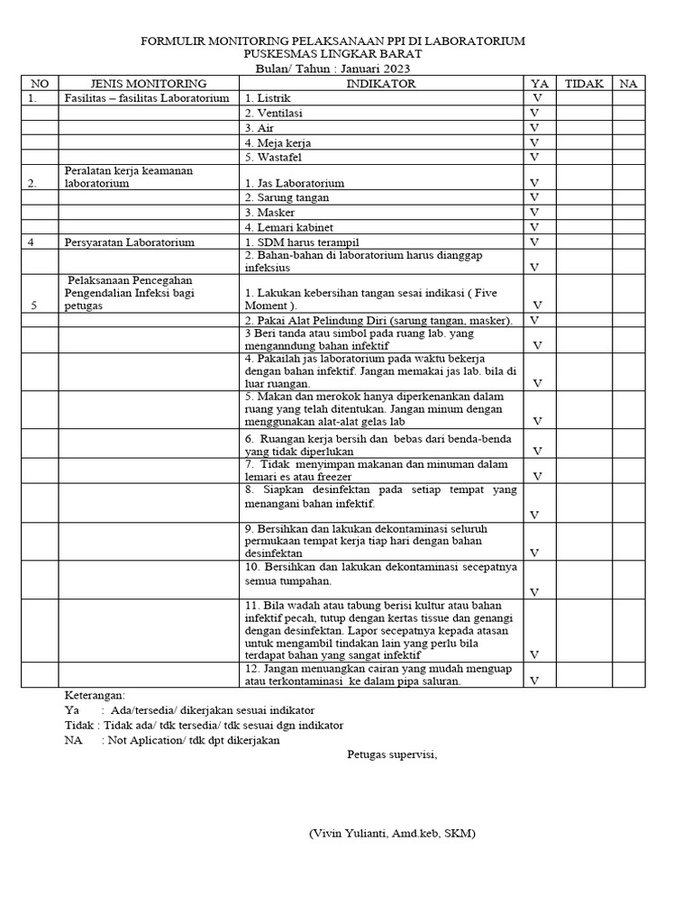 Form Monitoring PPI DI LAB | PDF