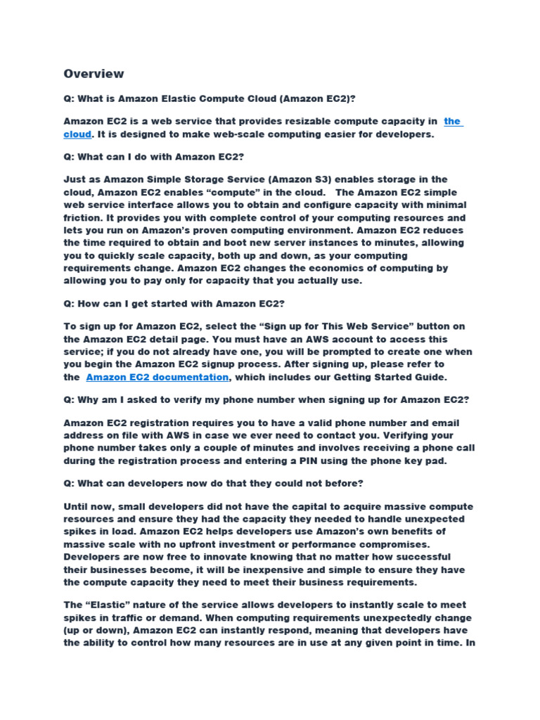 Amazon EC2 FAQs - AWS Site | PDF | Computer Networking | Computing