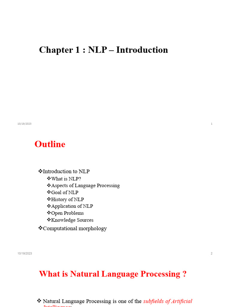 NPL CH1 | PDF | Word | Morphology (Linguistics)
