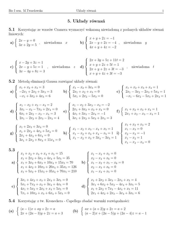 05 - Uklady Rownan | PDF