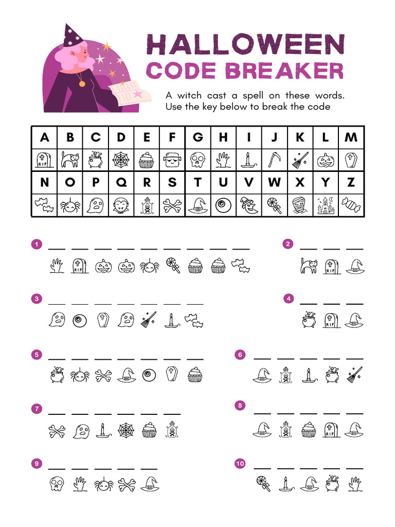 Halloween Code Breaker Worksheet | PDF