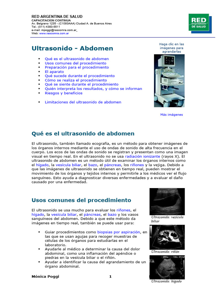 Ecografia de Abdomen | PDF | Ultrasonido | Ultrasonido médico