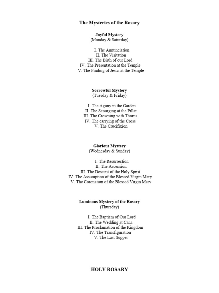 Holy Rosary | PDF | Lord's Prayer | Rosary