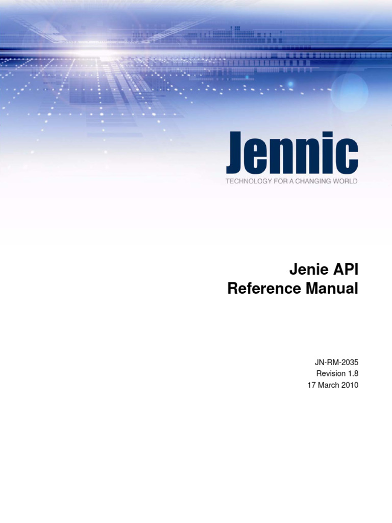 Jenie API Reference Manual | PDF | Computer Network | Router (Computing)