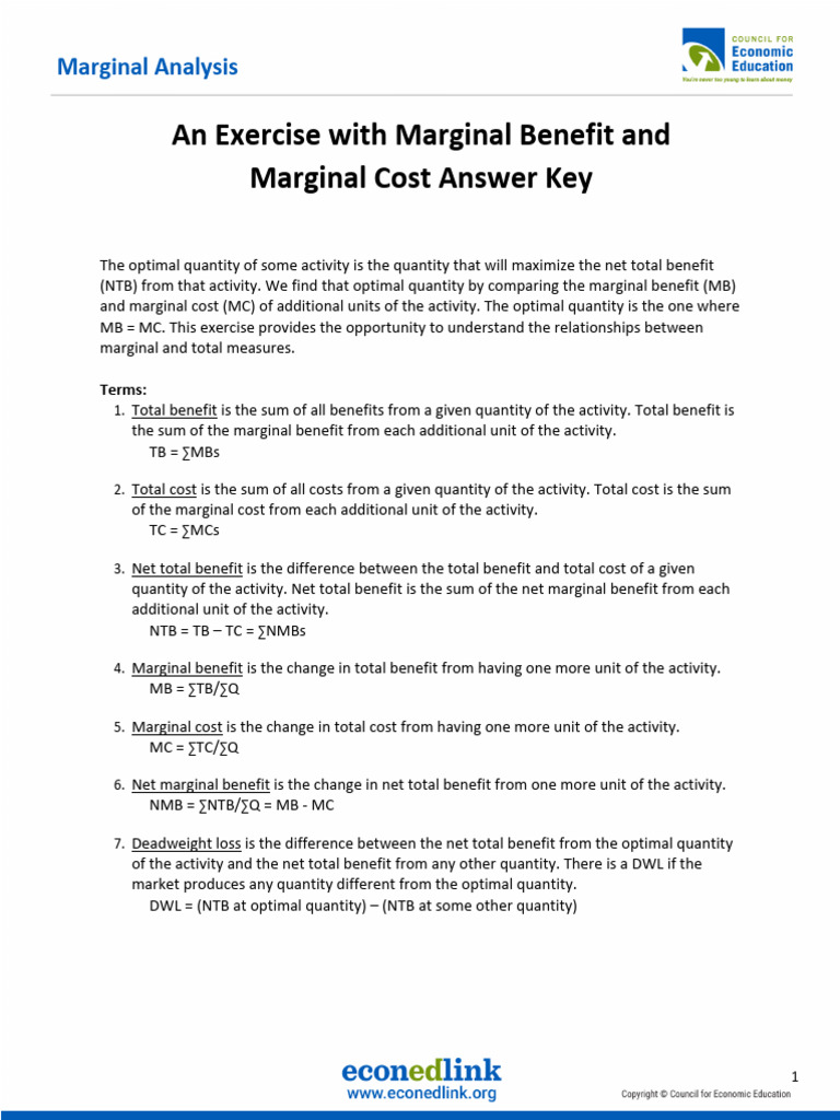 Exercise With MB and MC Answers | PDF | Market (Economics) | Financial ...