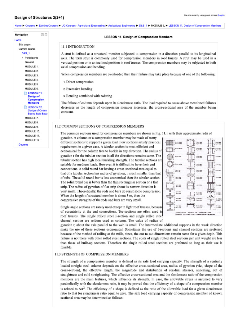 Design of Compression Members | PDF