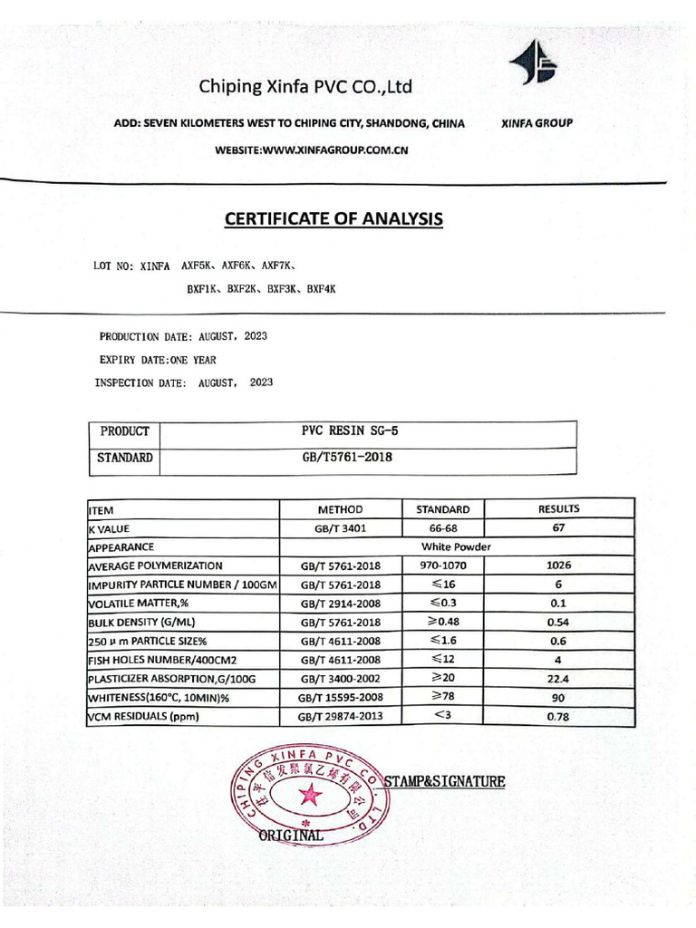 SG 5 XINFA-COA | PDF