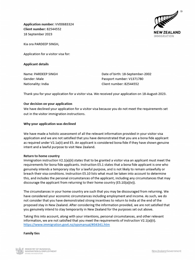 Decline Letter | Download Free PDF | Travel Visa | International Law