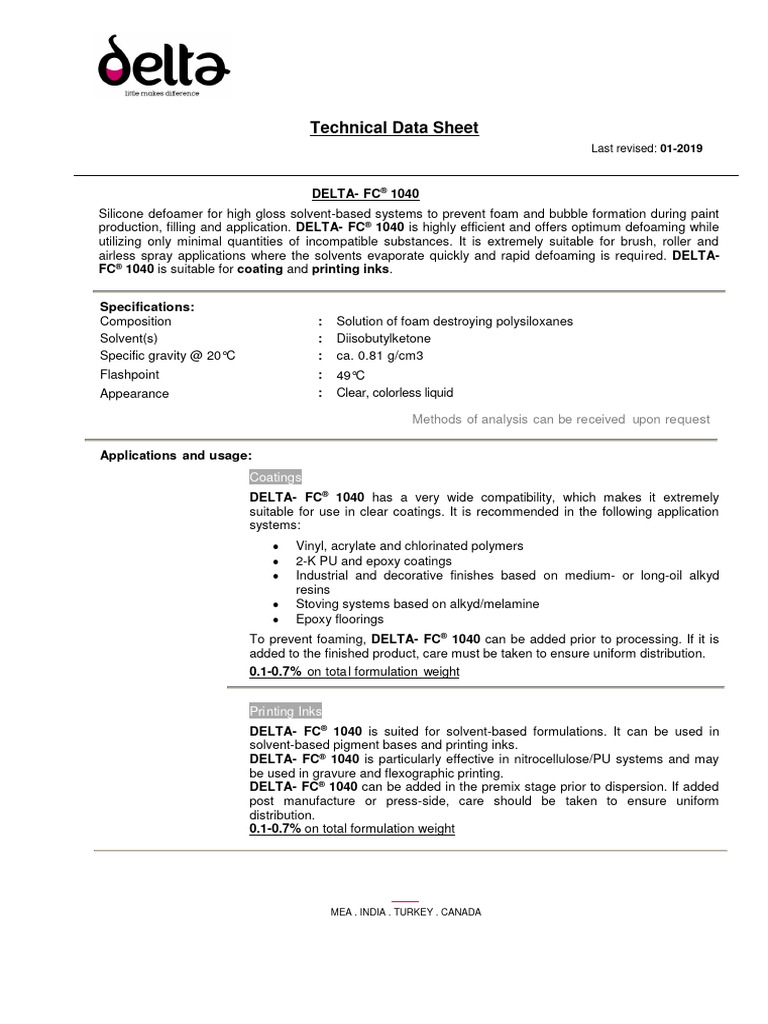 DELTA-FC 1040 Tds - Eng | PDF