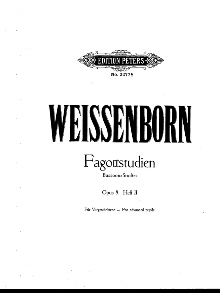 Weissenborn Bassoon Studies Op8 Vol2 | PDF