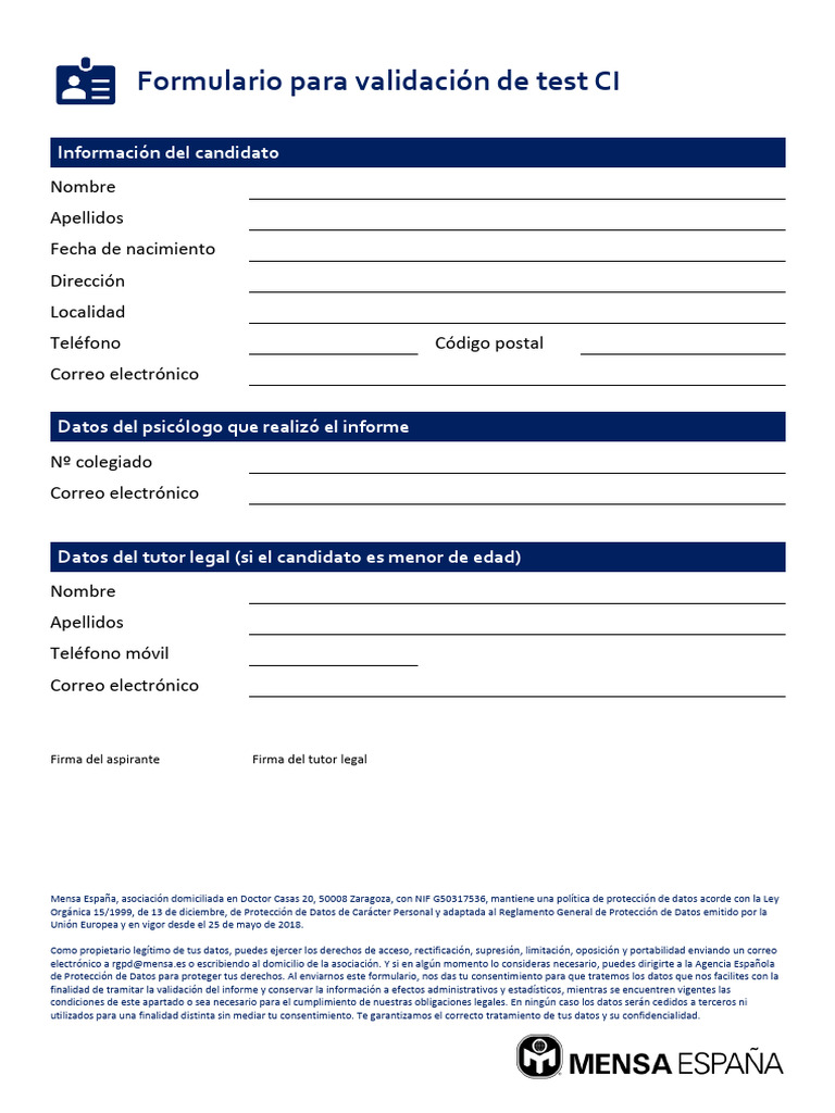 FORMULARIO VALIDACIÓN | PDF