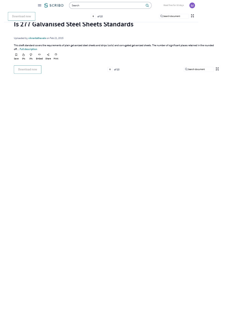 Is 277 Galvanised Steel Sheets Standards - PDF - Rolling (Metalworking ...