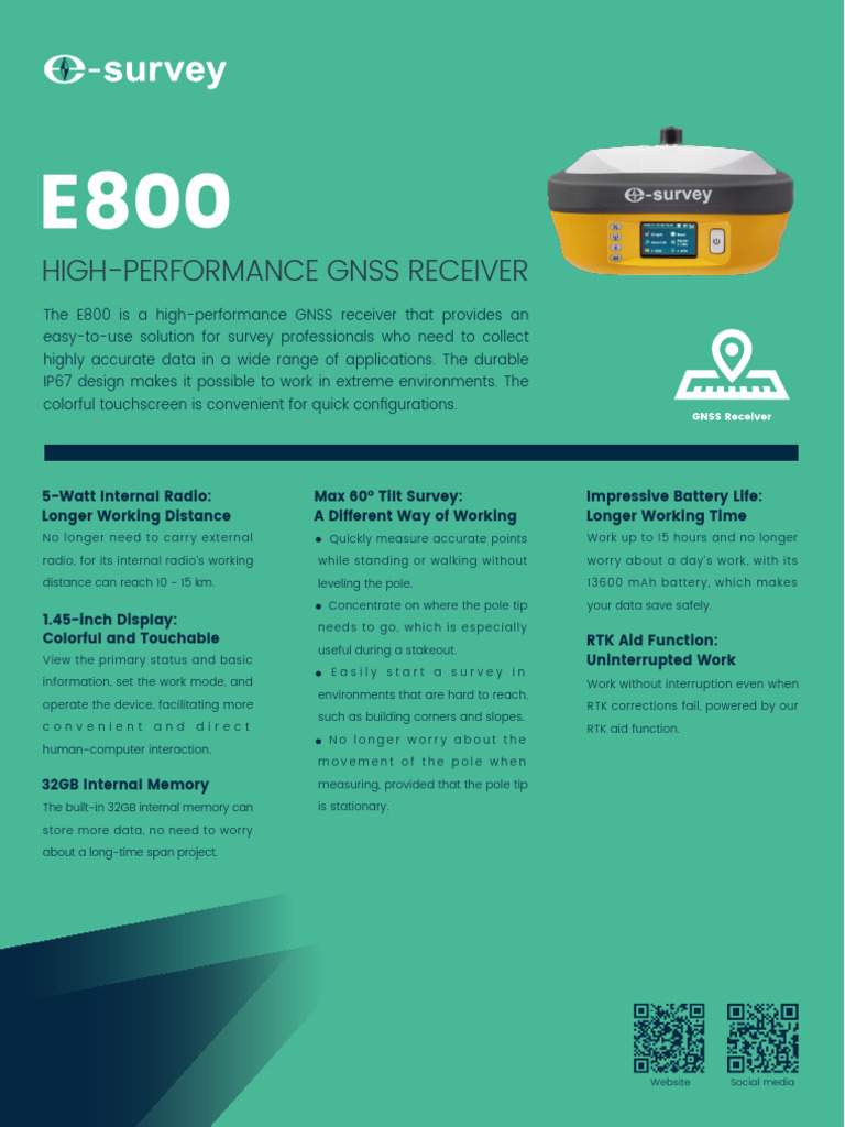 E800 Datasheet-V3.1-ENG | PDF | Surveying | Computing