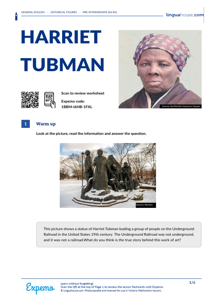 Harriet Tubman British English Student | PDF | Harriet Tubman ...