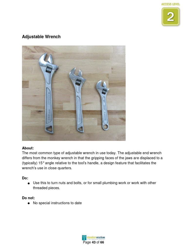 Adjustable Wrench | PDF