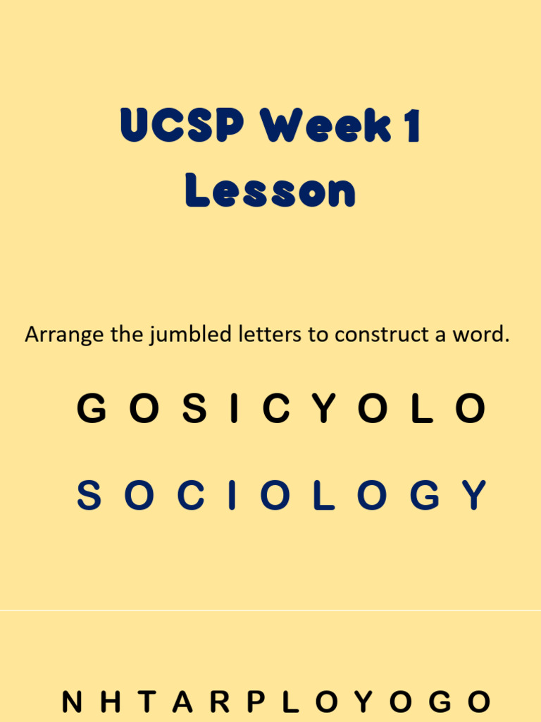 UCSP Lesson 2 | PDF