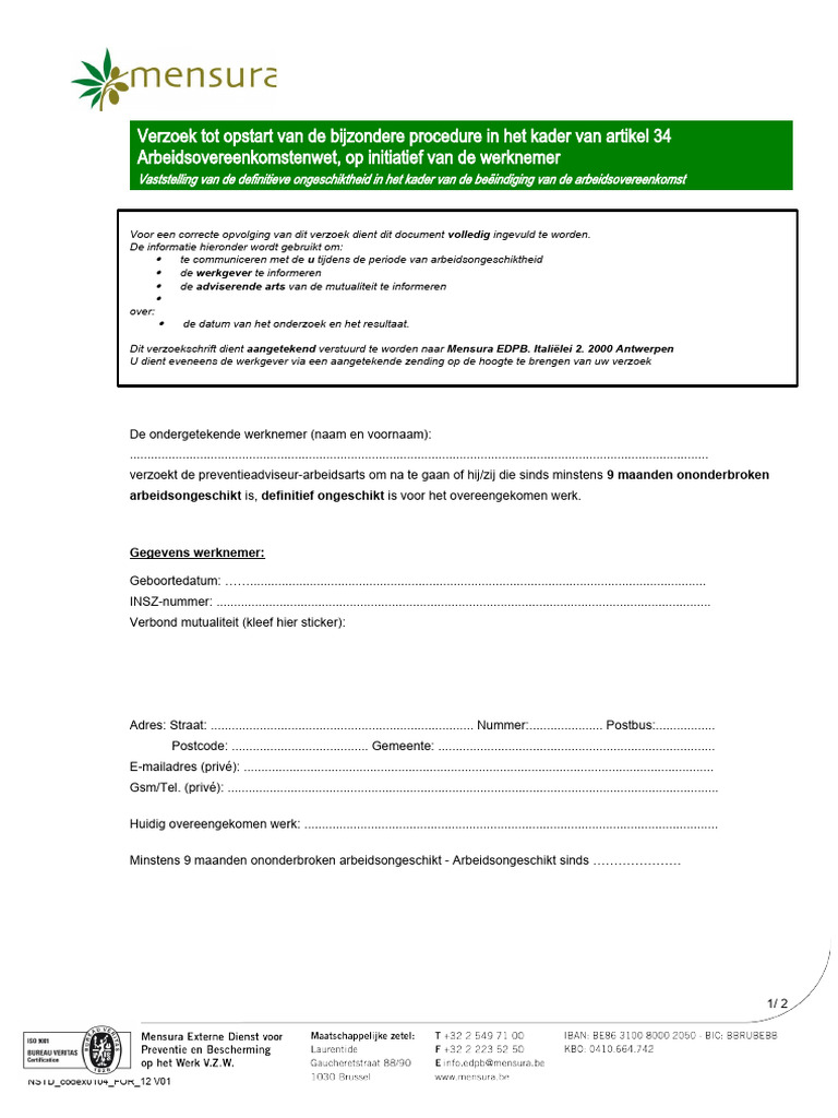 NSTD Codex0104 For 12 v01 Verzoek Traject Medische Overmacht Initiatief ...