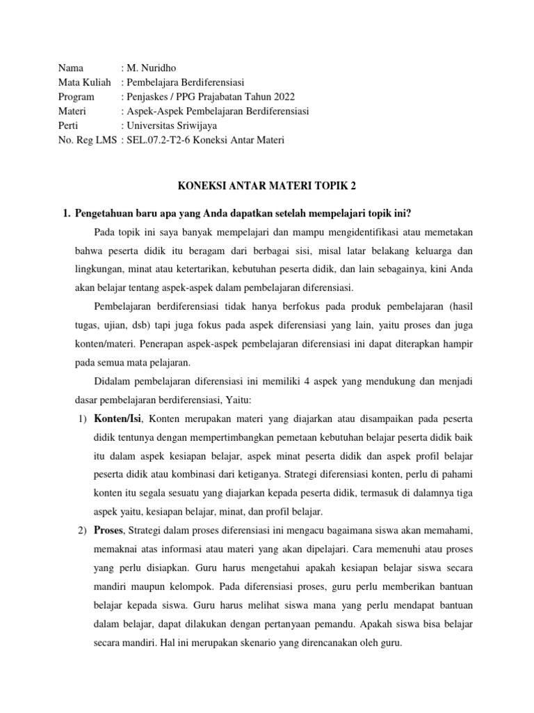 Koneksi Antar Materi | PDF | Karier & Perkembangan | Pengembangan Diri