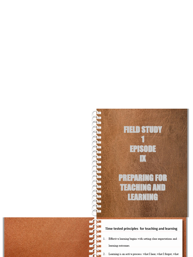 Fs1 Episode 9 Preparing For Teaching and Learning | PDF | Learning ...