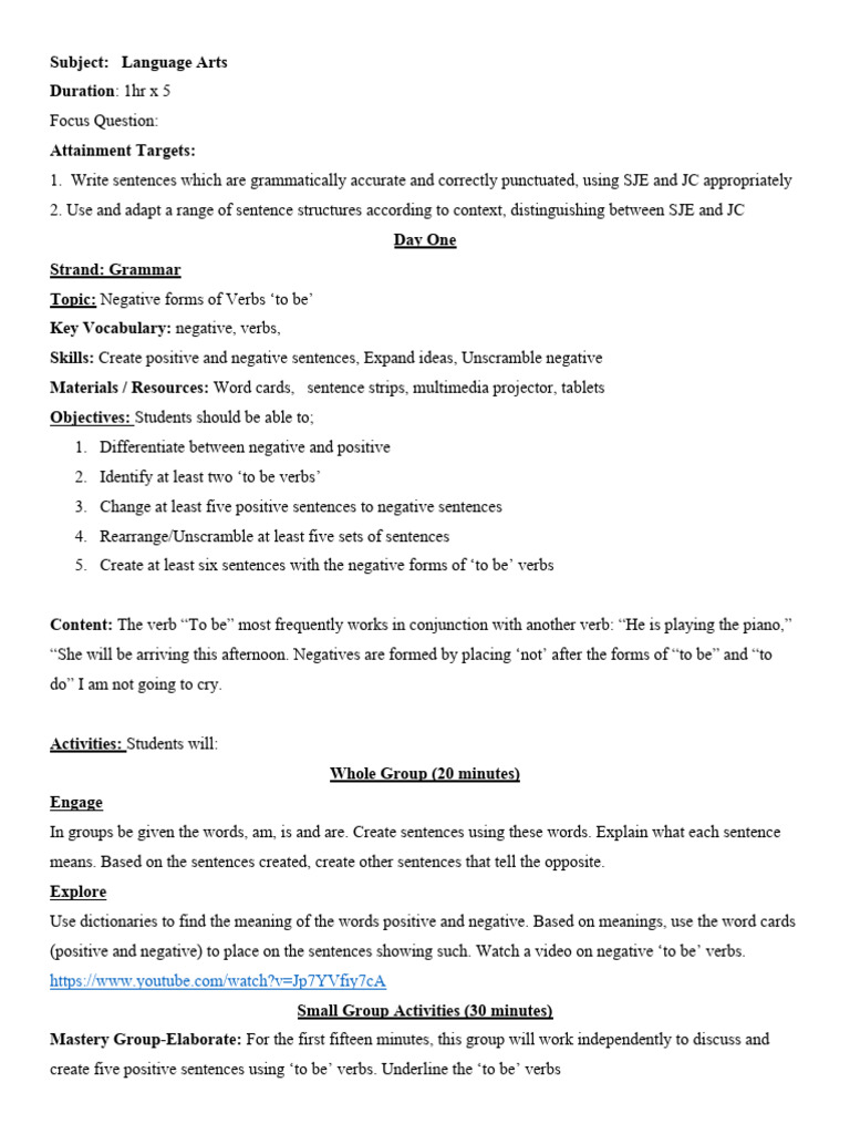 LA Plan | PDF | Word | Reading Comprehension