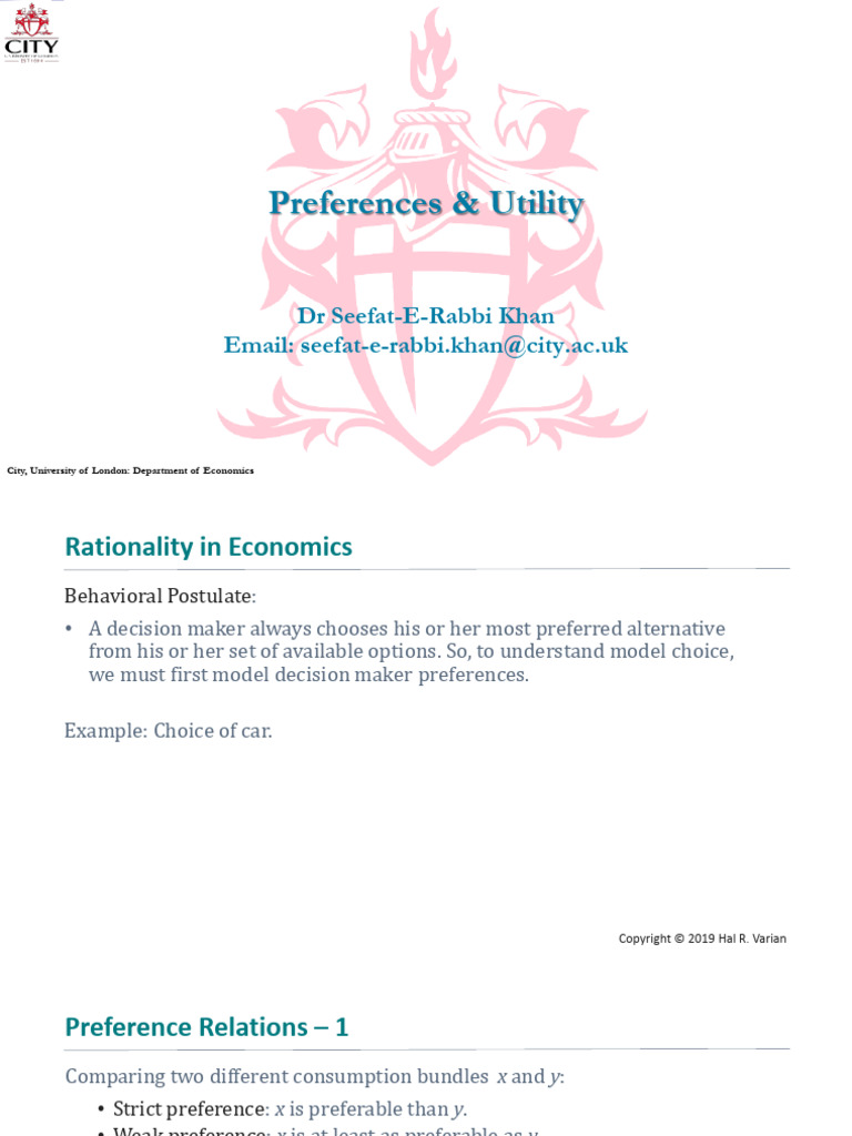 Lecture 2 | PDF | Utility | Microeconomics