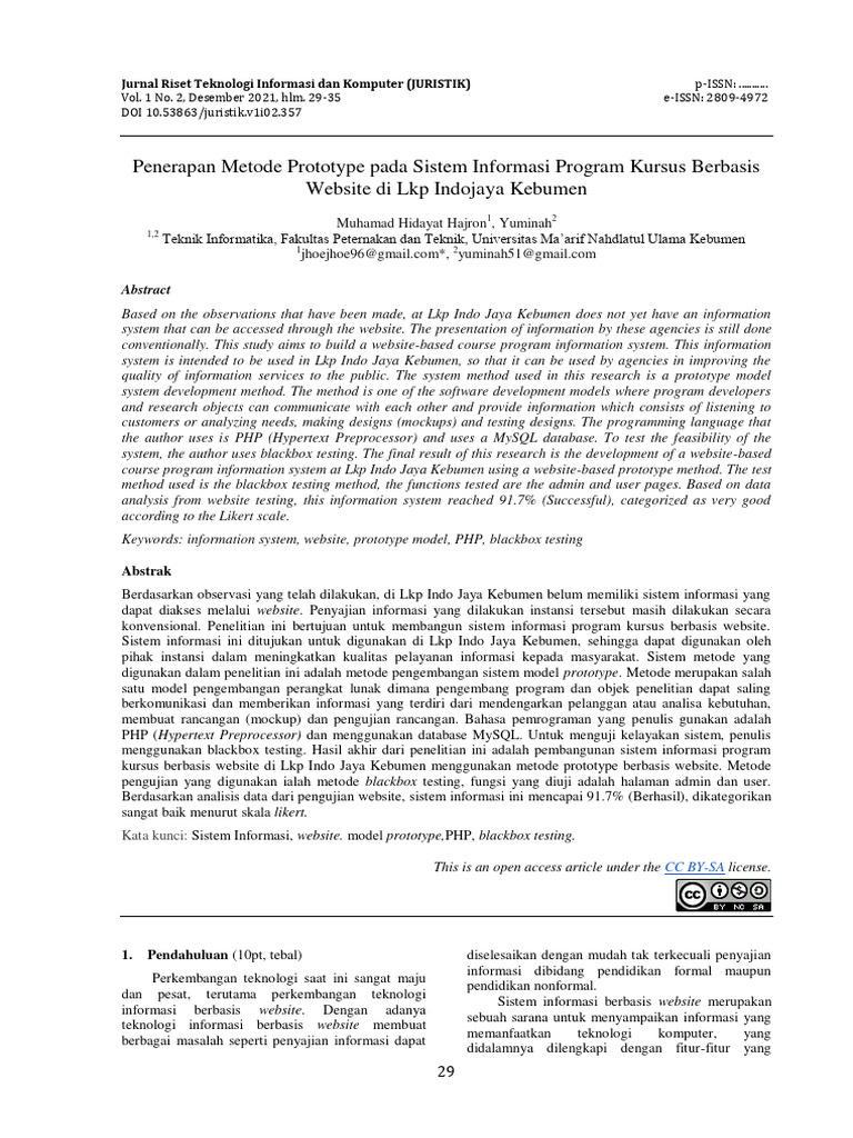Penerapan Metode Prototyping Pada Sistem Informasi Program Kursus ...