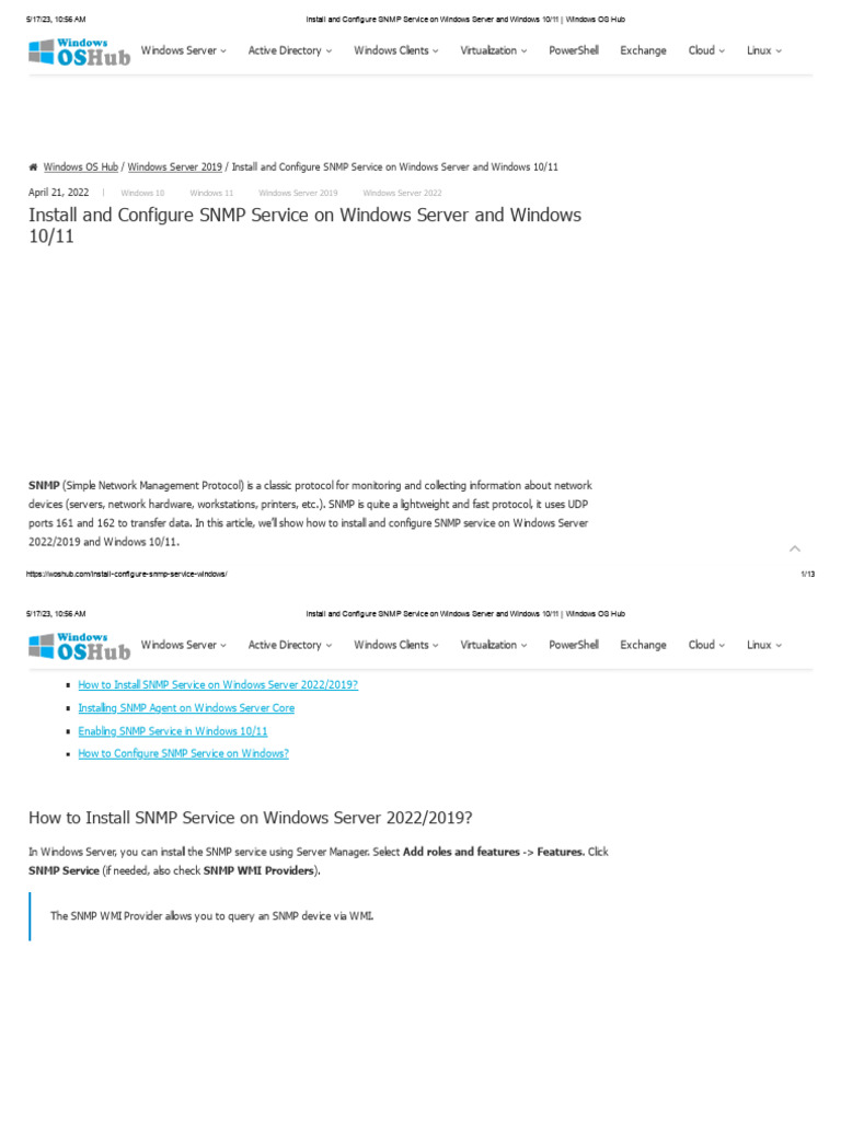 SNMP Install and Configure Service On Windows Server and Windows 10 - 11 - Windows OS Hub ...