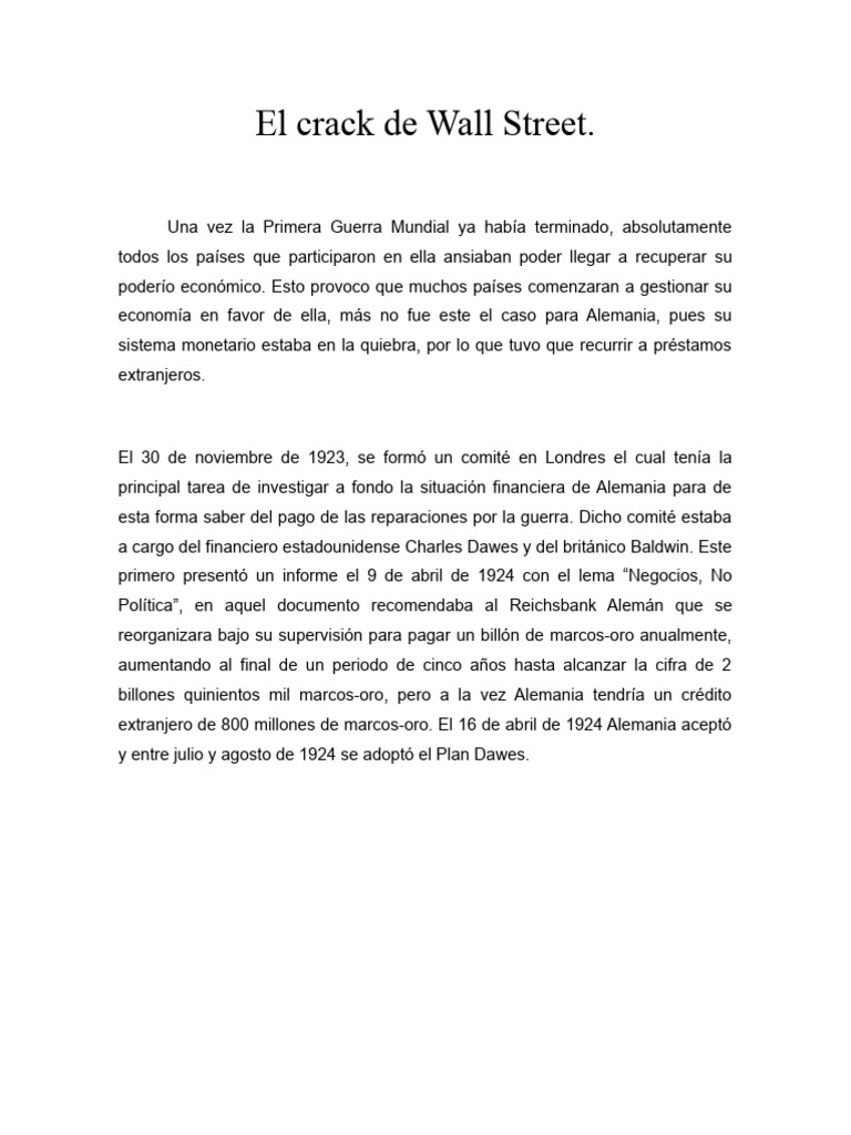 El Crack de Wall Street | PDF | Nuevo acuerdo | Desempleo