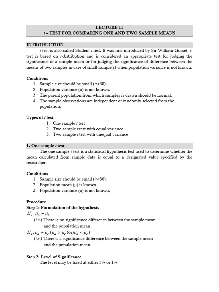 T Test For Hypothesis Testing 92 | PDF | Student's T Test | Scientific ...