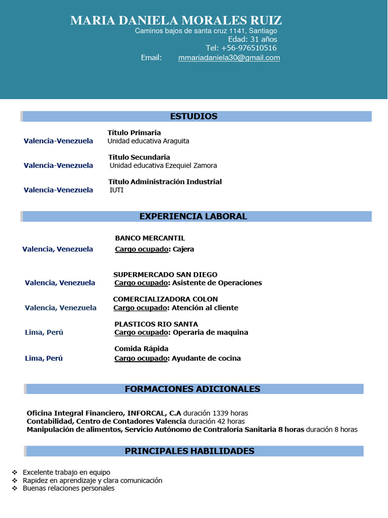 Curriculum Daniela. | PDF