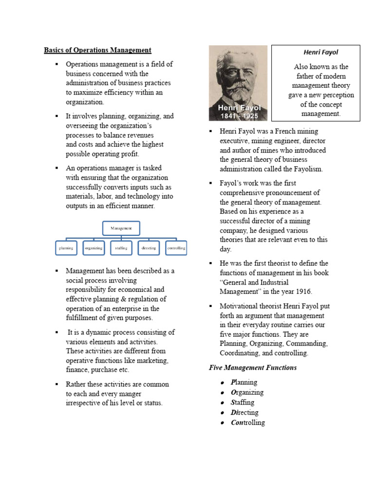 Basics of Operations Management | Download Free PDF | Operations ...