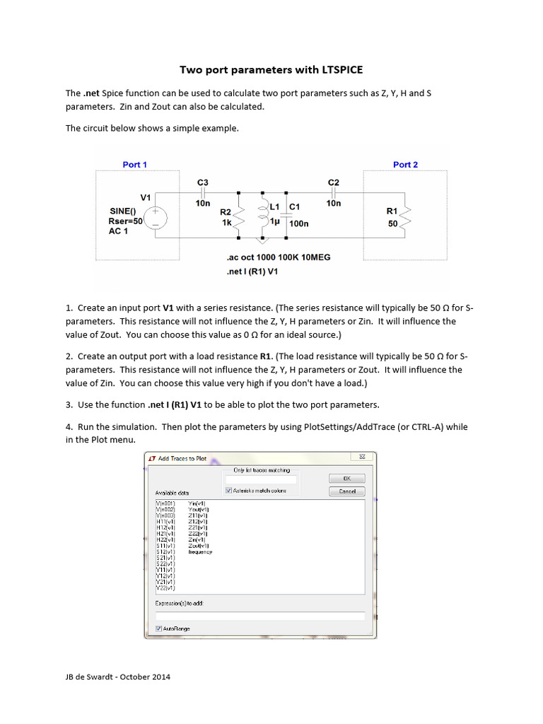 LTSPICE - Two Port Parameters in | PDF