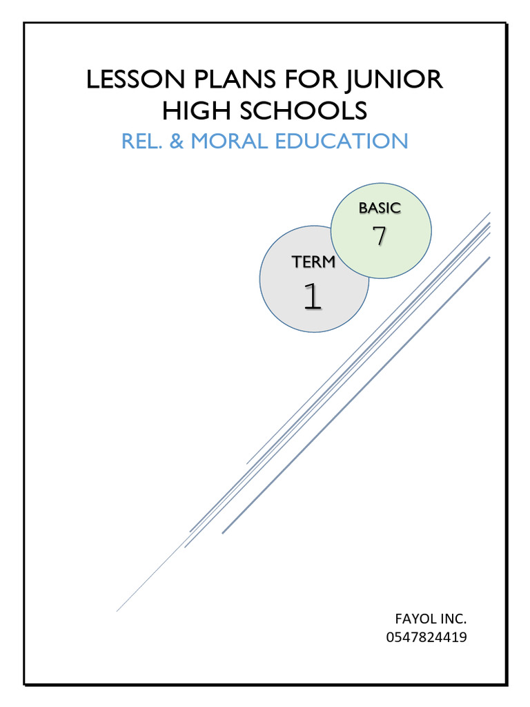 Lesson Plans For Junior High Schools: Rel. & Moral Education | PDF ...