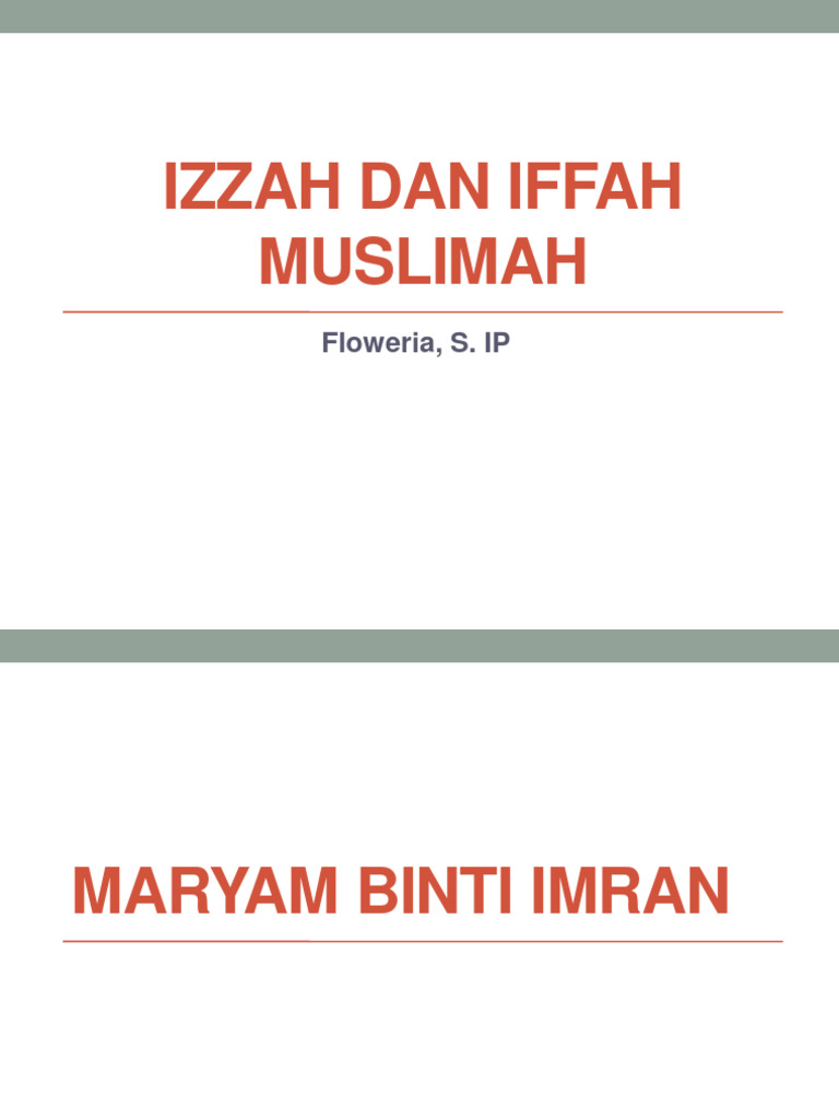 Izzah Dan Iffah Muslimah | PDF | Filsafat | Agama & Spiritualitas