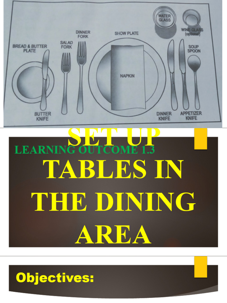 Set Up Tables in The Dining Area | PDF