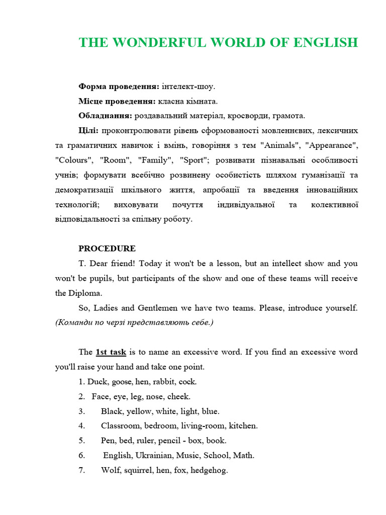 THE WONDERFUL WORLD OF ENGLISH 7-8 Classes | PDF | Language Arts ...