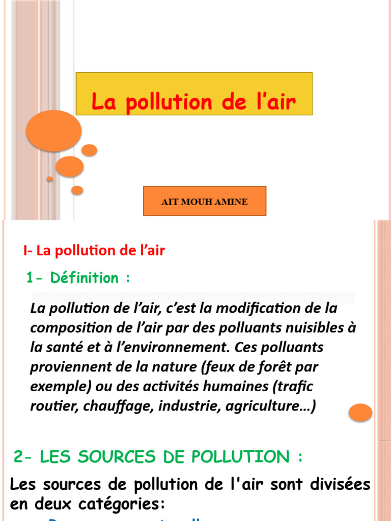 La Pollution de l'Air | PDF | Pollution de l'air | Atmosphère de la Terre