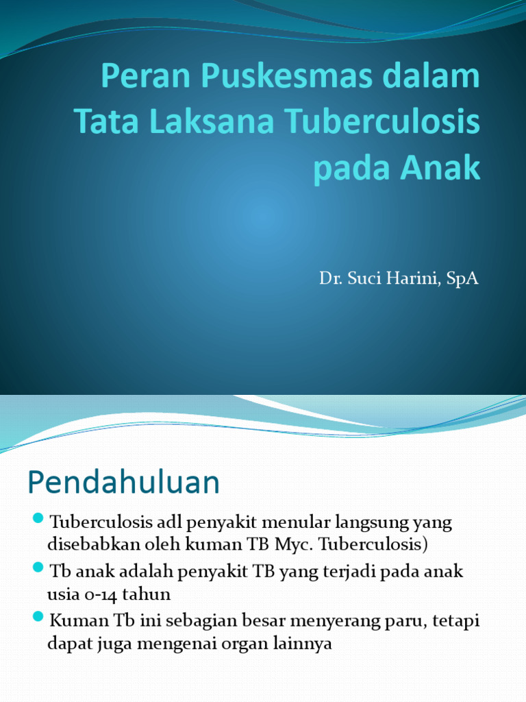Peran Puskesmas Dalam Tata Laksana Tuberculosis Pada Anak | PDF
