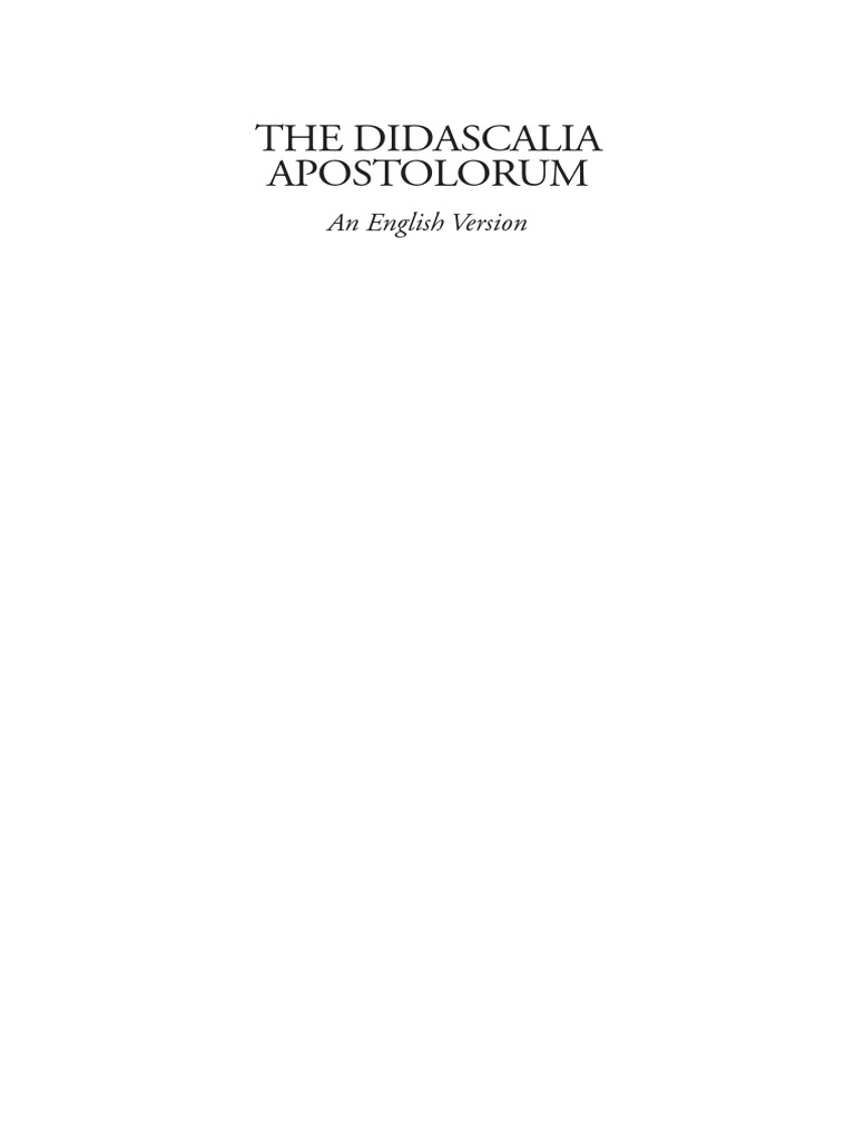 Didascalia Apostolorum | PDF | New Testament | Biblical Criticism