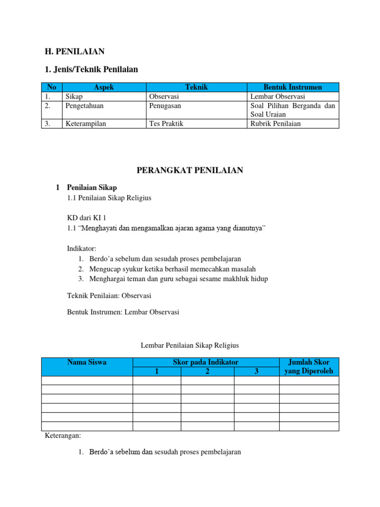 Lembar Penilaian Microteaching | PDF