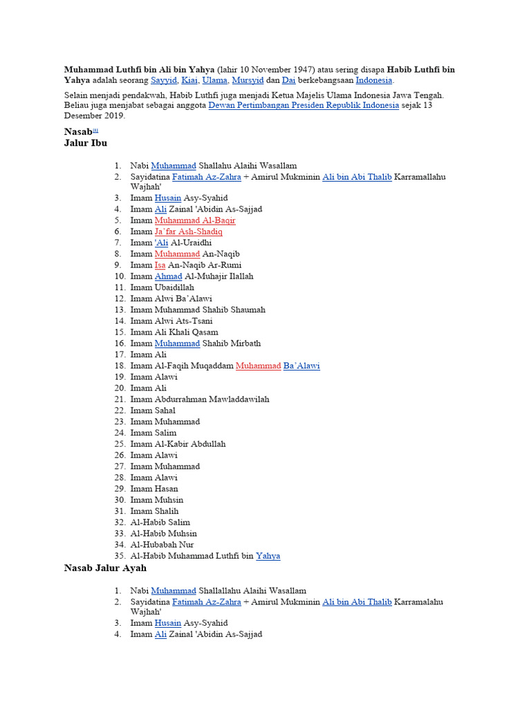 Muhammad Luthfi Bin Ali Bin Yahya Biografi | PDF | Agama & Spiritualitas