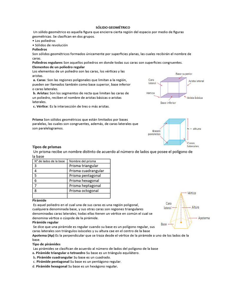 Sólido Geométrico | PDF | Triángulo | Geometría euclidiana