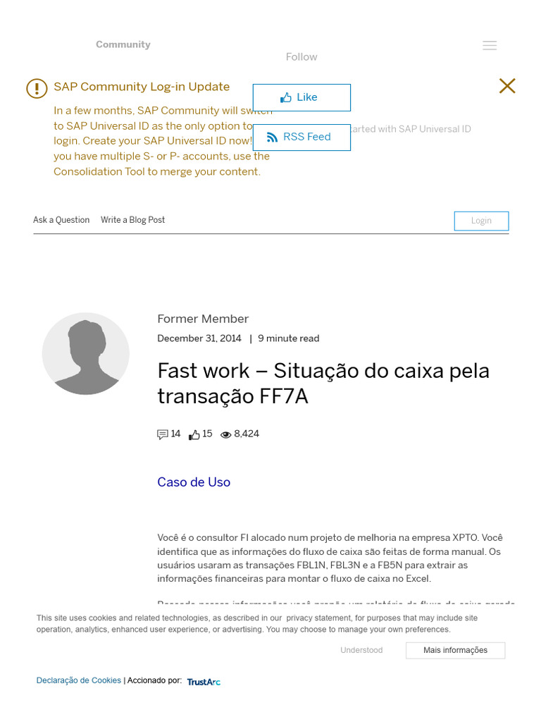 Fast Work - Situação Do Caixa Pela Transação FF7A - SAP Blogs | PDF